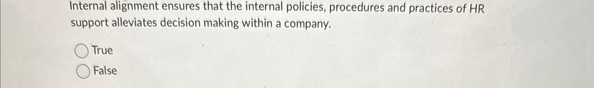 Solved Internal alignment ensures that the internal | Chegg.com