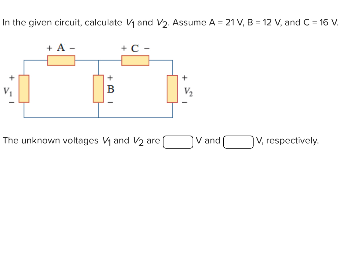 Solved In the given circuit, calculate V1 ﻿and V2. ﻿Assume | Chegg.com