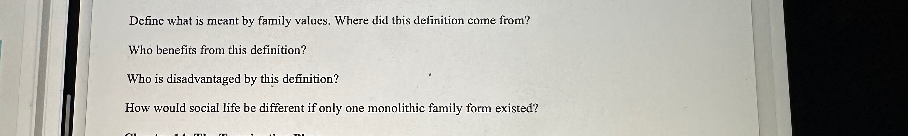 Solved Define what is meant by family values. Where did this | Chegg.com