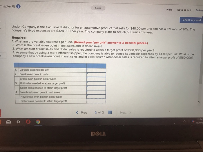 Solved Chapter 6) Saved Help Save & Exit Subm Check my work | Chegg.com