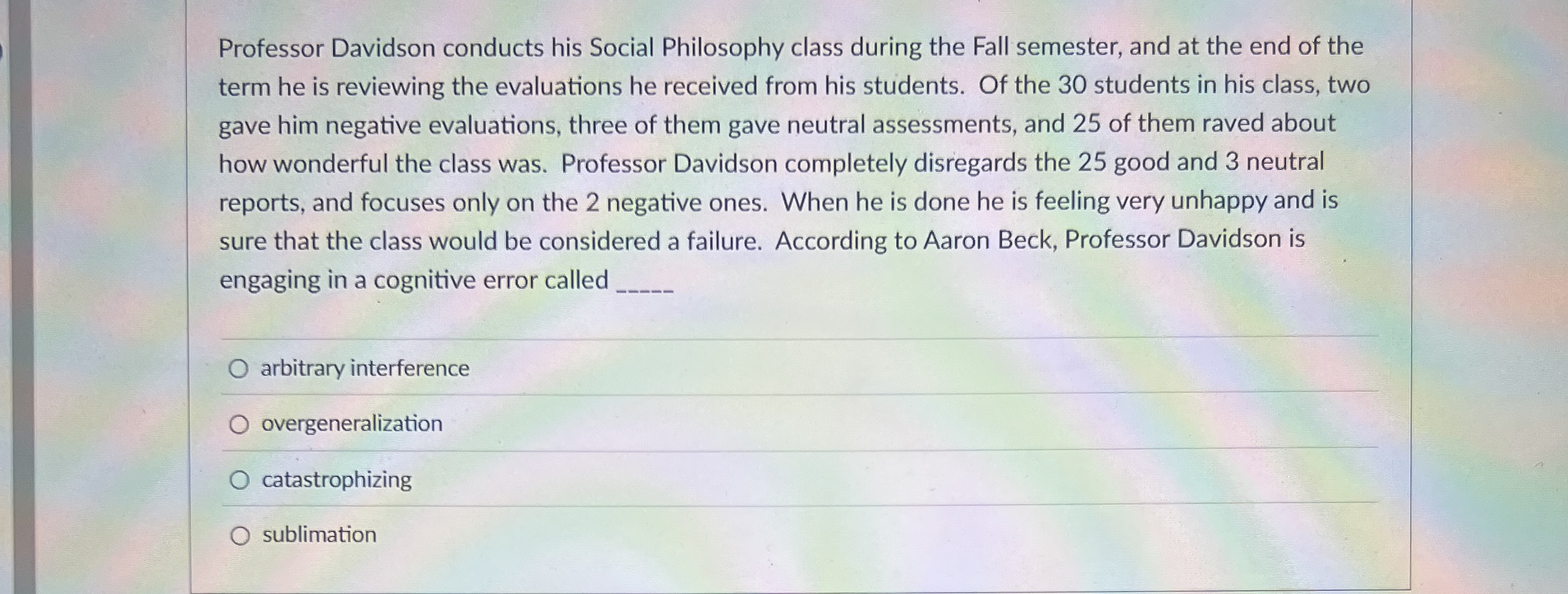 Solved Professor Davidson conducts his Social Philosophy | Chegg.com
