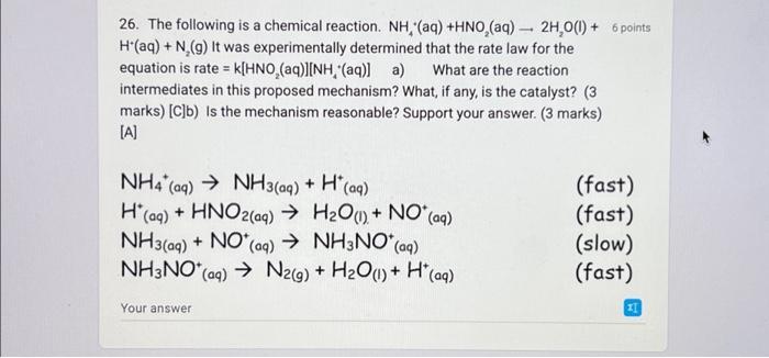 Solved 26. The following is a chemical reaction. NH(aq) | Chegg.com