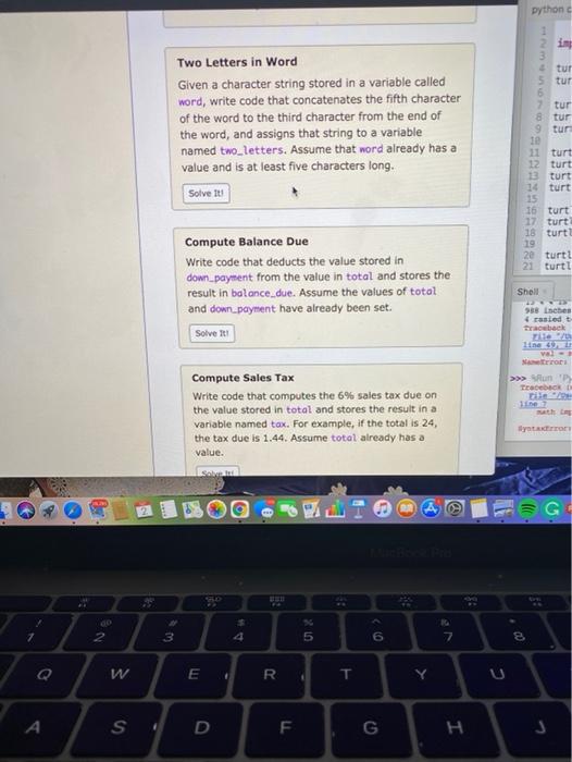 python 2 in 3 tur 5 tur Two Letters in Word Given a | Chegg.com