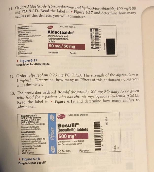 Solved the question was .25 ﻿mg PO TID Determine mL the | Chegg.com