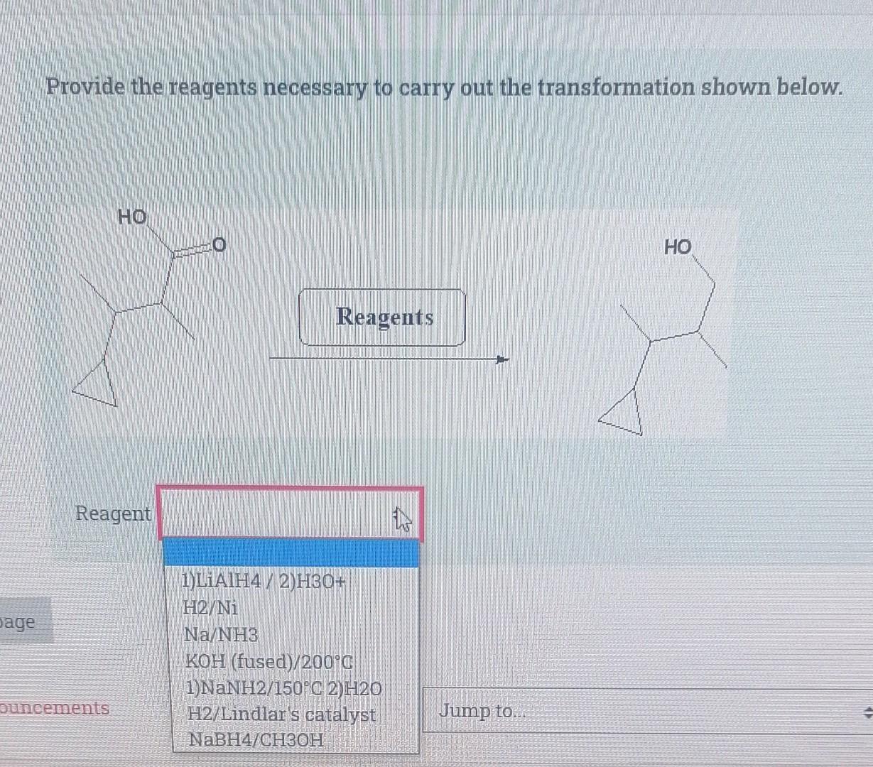Solved Provide the reagents necessary to carry out the | Chegg.com