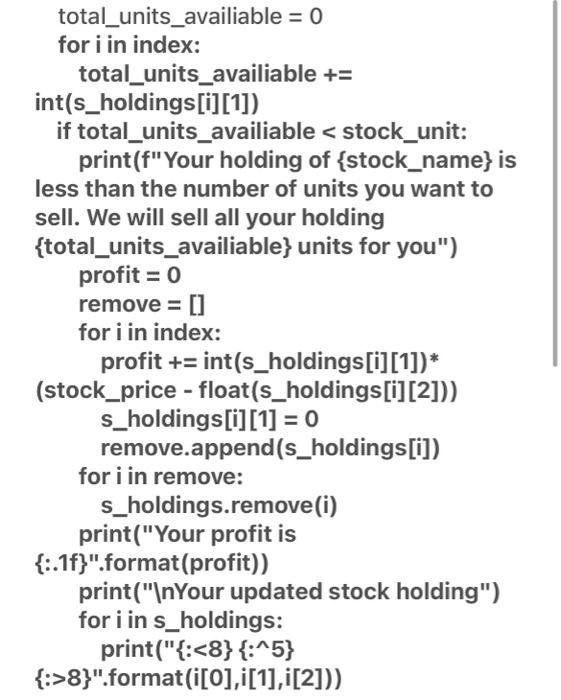 Solved from collections import deque s_holdings = deque() | Chegg.com