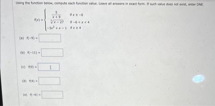 Solved Using the function below, compute each function | Chegg.com