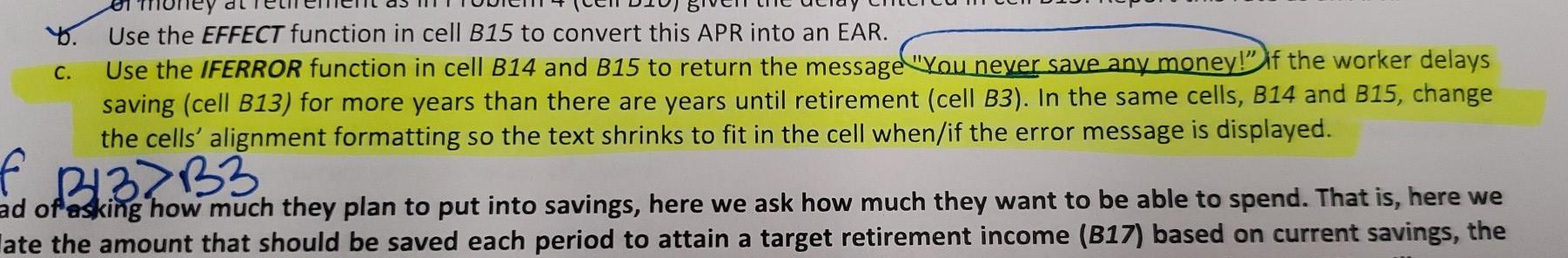 Solved 4. C. Use the EFFECT function in cell B15 to convert | Chegg.com