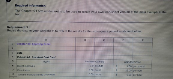 Solved Required information The Chapter 9 Form worksheet is | Chegg.com
