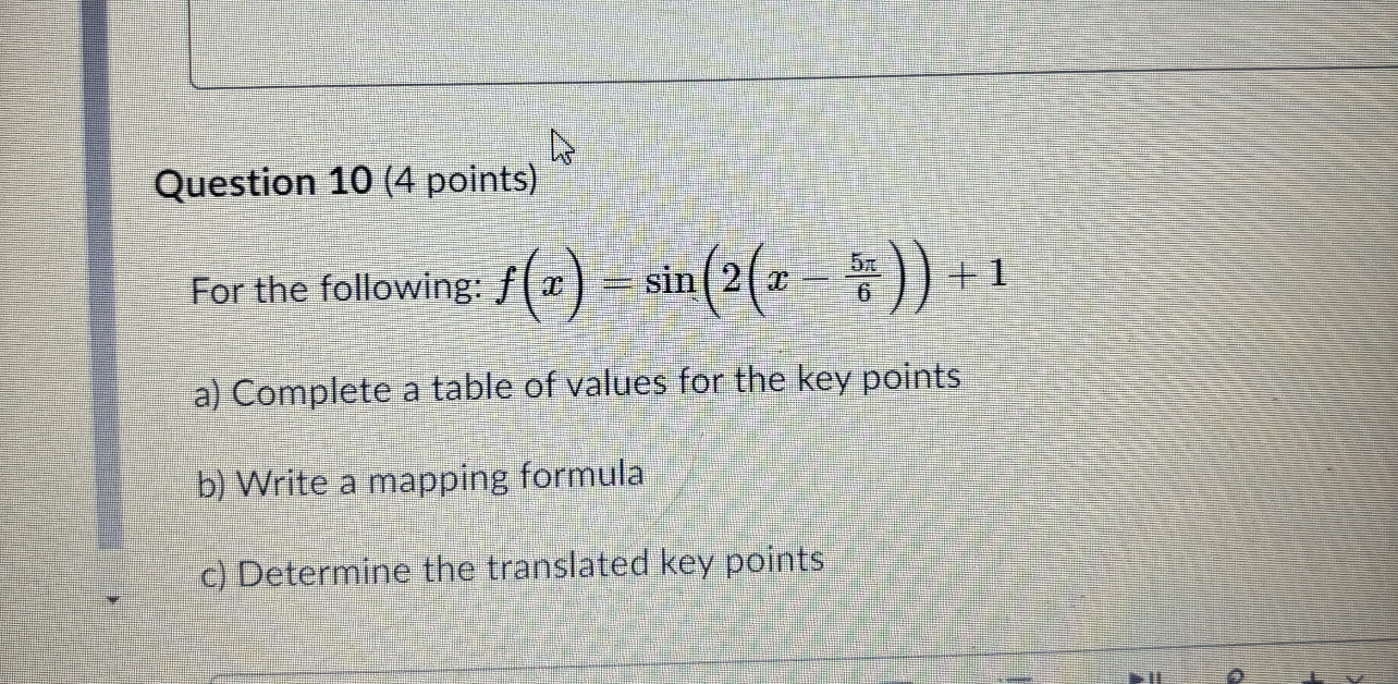Solved Question 10 (4 ﻿points)For the following: | Chegg.com
