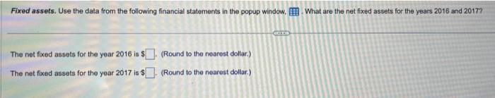 Solved Fixed assets. Use the data from the following | Chegg.com