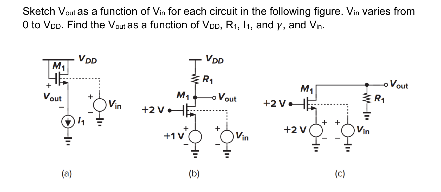 Solved Sketch Vout ﻿as a function of Vin ﻿for each circuit | Chegg.com