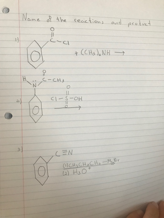 Solved Name of the reactions and product CCI +(CH3), NH } | Chegg.com