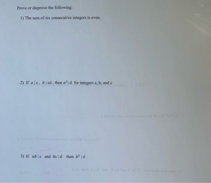 Solved Prove or disprove the following: 1) The sum of six | Chegg.com