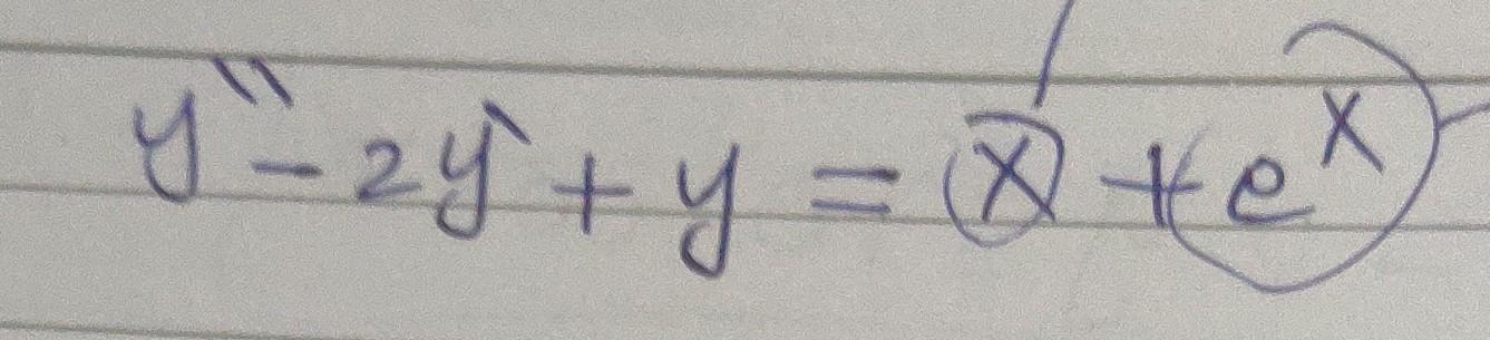 Solved y′′−2y′+y=(x+ex) | Chegg.com