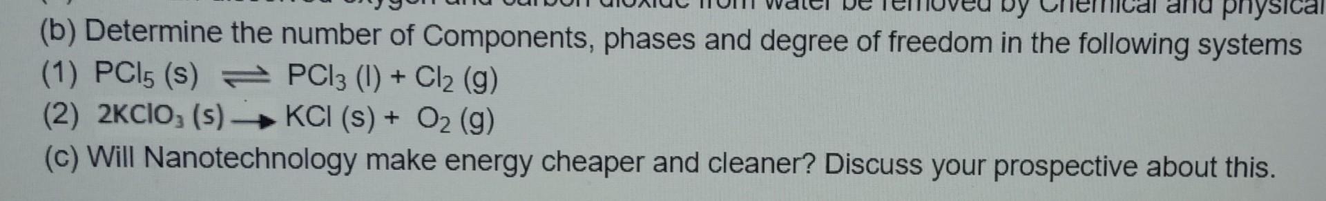 Solved physica (b) Determine the number of Components, | Chegg.com