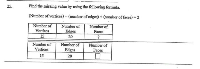 Solved 25. Find the missing value by using the following | Chegg.com