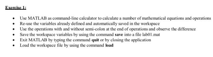 Solved - Use MATLAB as command-line calculator to calculate | Chegg.com