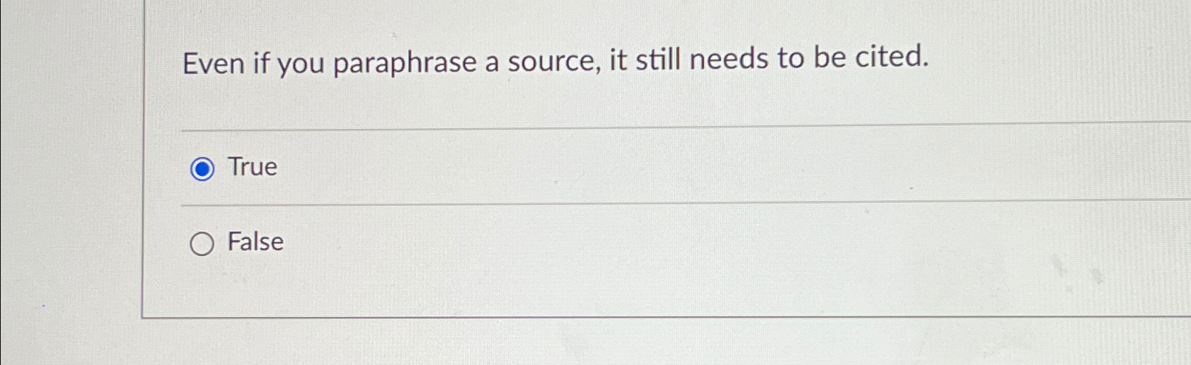 Solved Even if you paraphrase a source, it still needs to be | Chegg.com