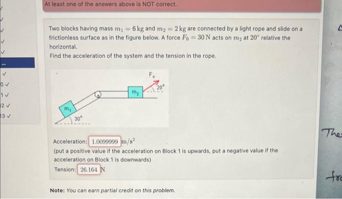 Solved Two blocks having mass m1=6 kg and m2=2 kg are | Chegg.com