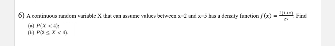 Solved A continuous random variable x ﻿that can assume | Chegg.com