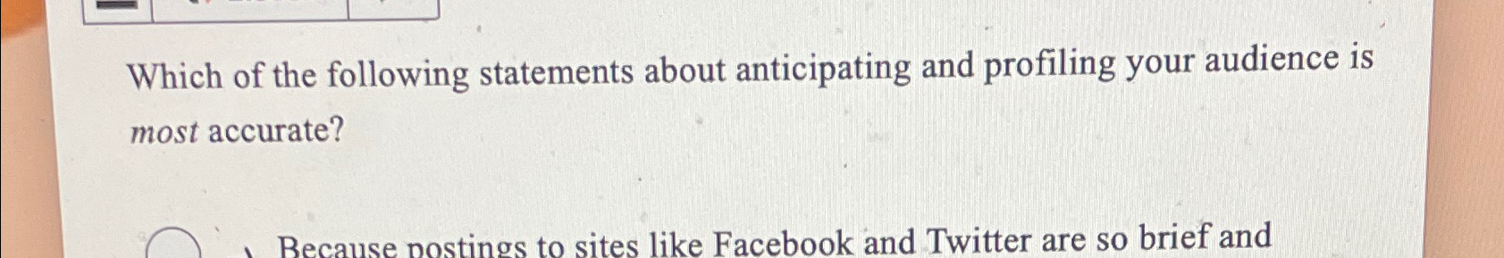 Solved Which of the following statements about anticipating | Chegg.com