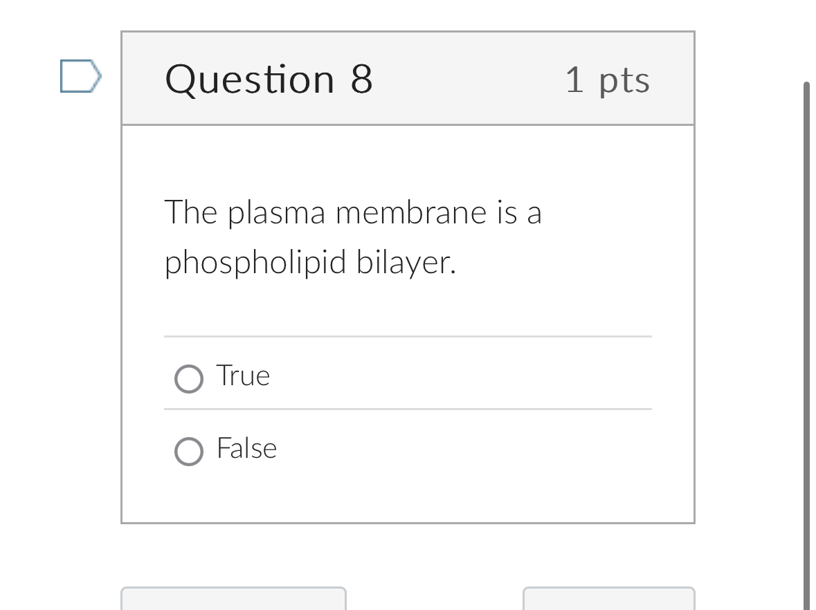 Solved Question 81 ﻿ptsThe plasma membrane is aphospholipid | Chegg.com