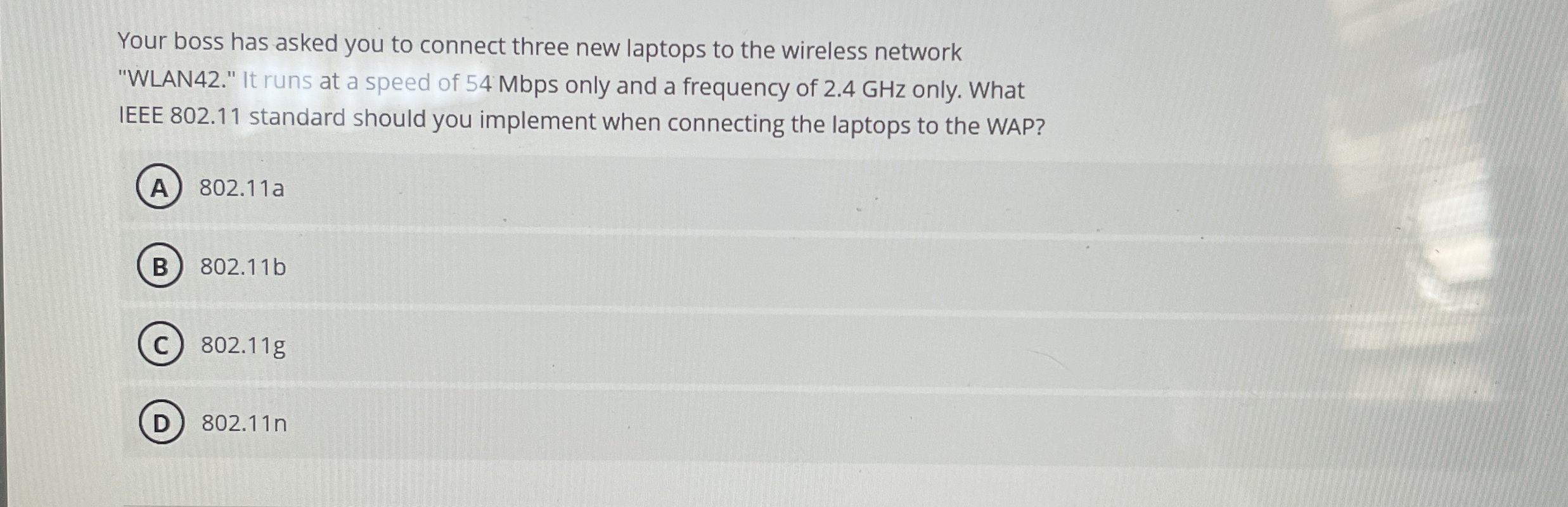 Solved Your boss has asked you to connect three new laptops | Chegg.com