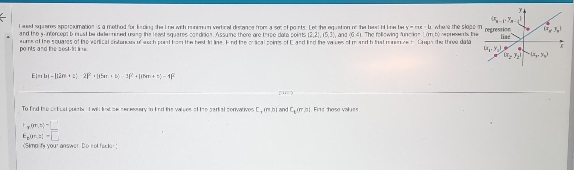Solved Least squares approximation is a method for finding | Chegg.com