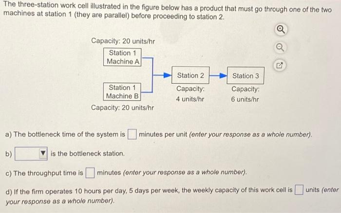 Solved The three-station work cell illustrated in the figure | Chegg.com
