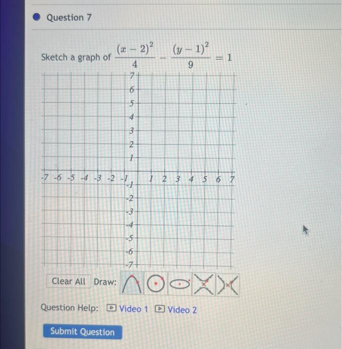 Solved (x−2)2−(y−1)2=1 | Chegg.com