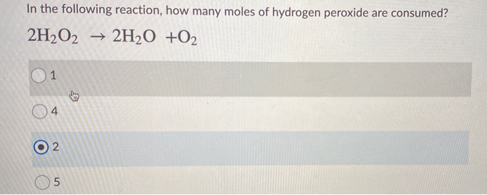 Solved In the following reaction, how many moles of hydrogen | Chegg.com