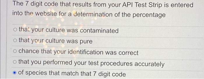Solved The 7 digit code that results from your API Test | Chegg.com