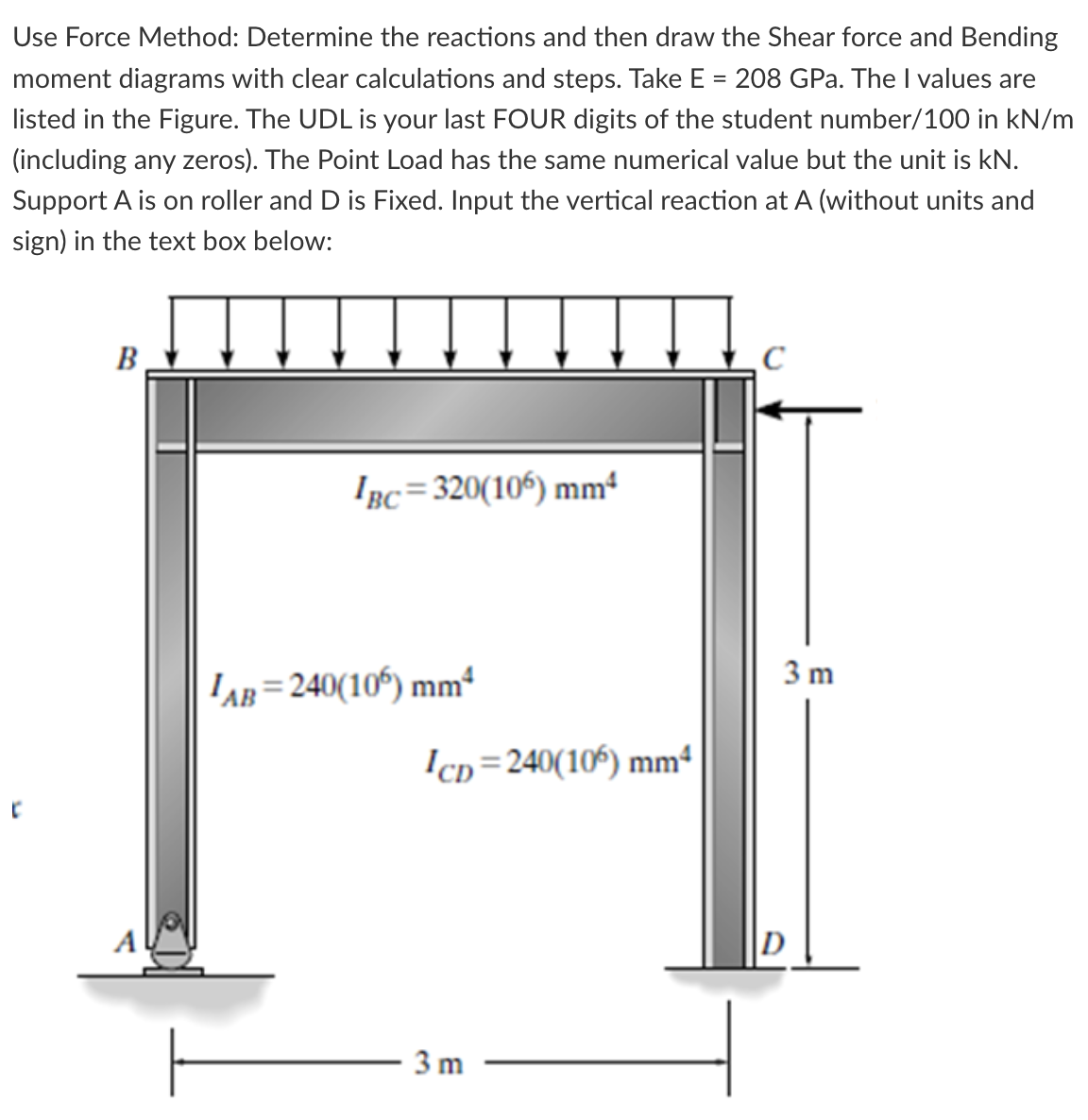 Solved Use Force Method: Determine the reactions and then | Chegg.com