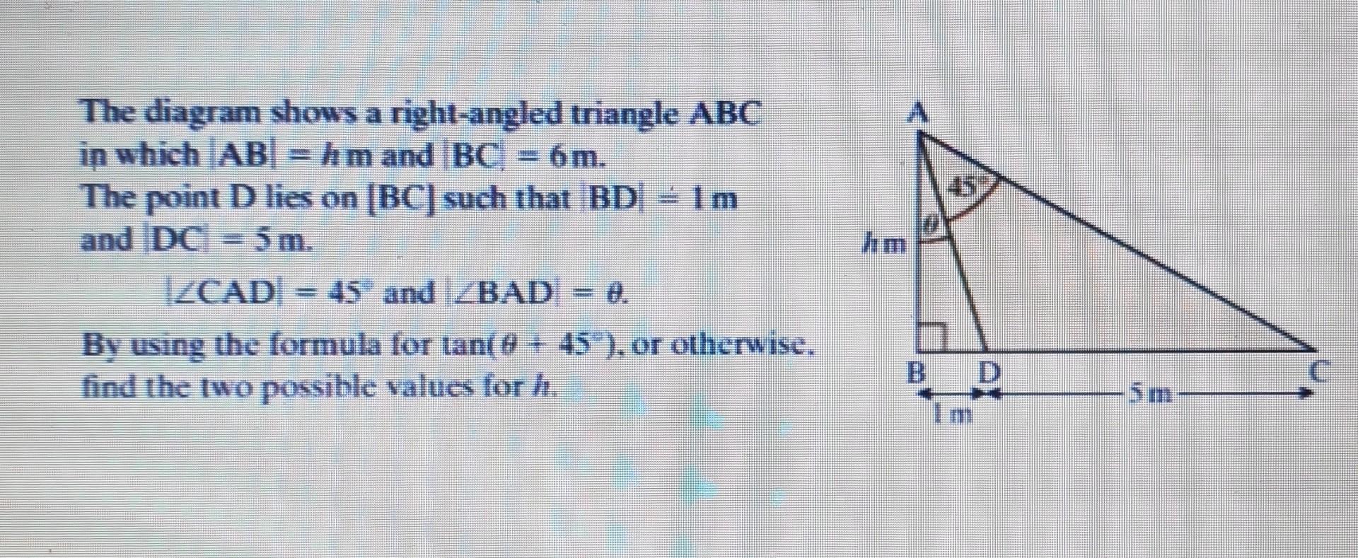 Solved The diagram shows a right-angled triangle ABC in | Chegg.com