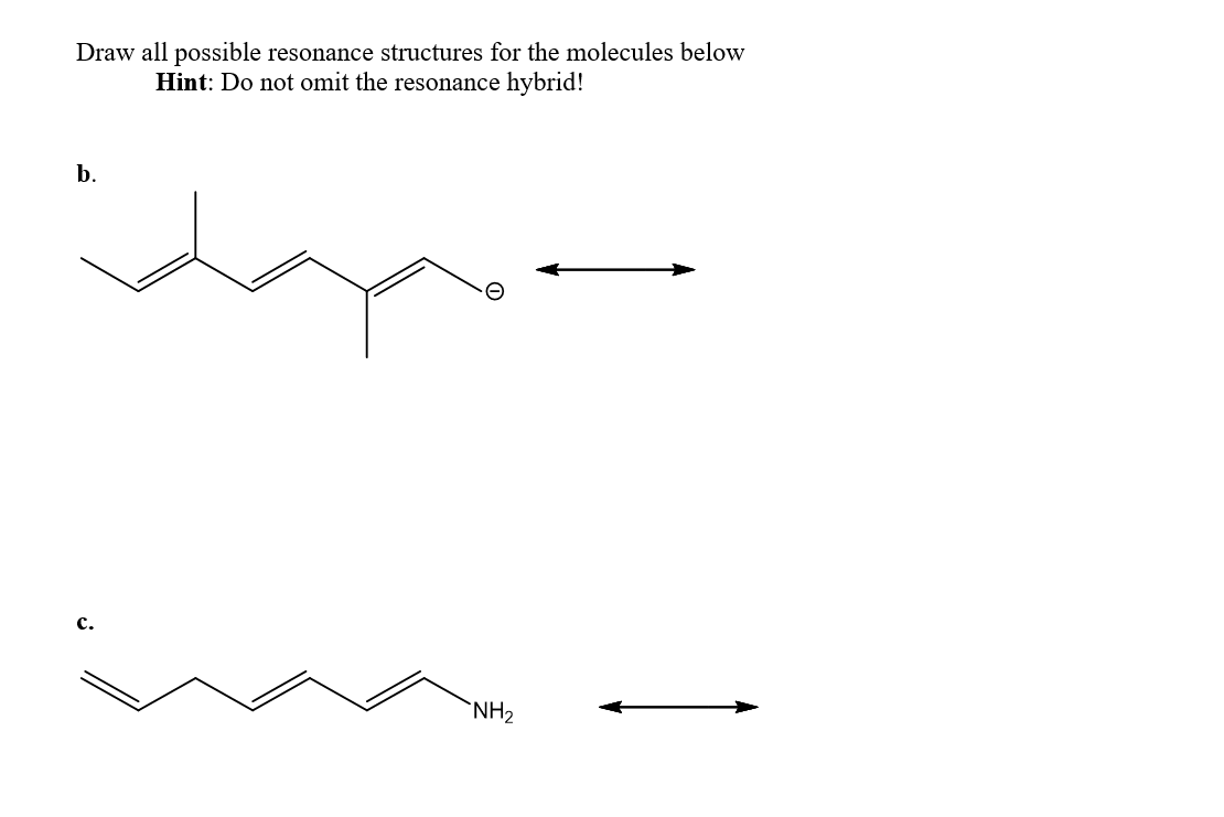 Solved Draw All Possible Resonance Structures For The