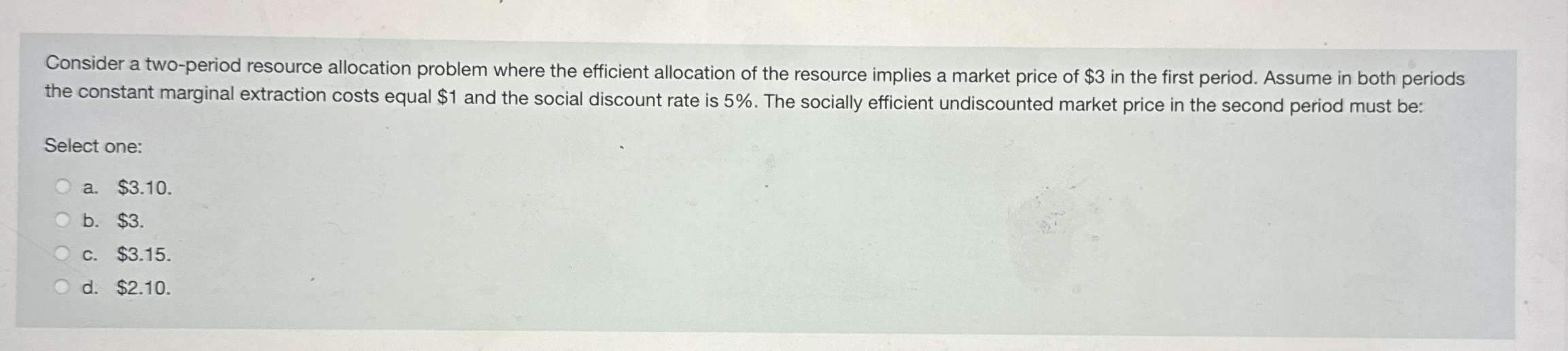 Solved Consider a two-period resource allocation problem | Chegg.com