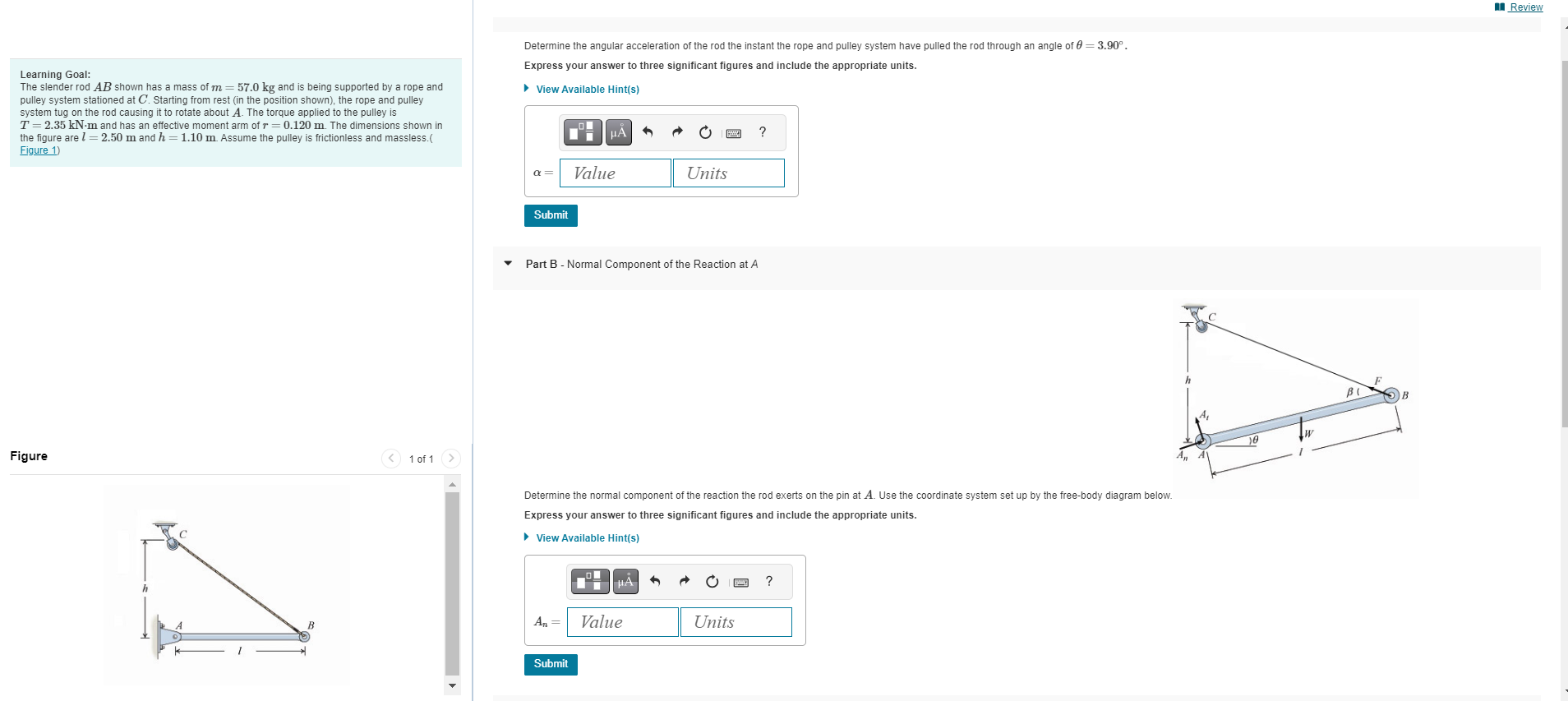 Solved Learning Goal: Part C - ﻿Tangential Component of the | Chegg.com