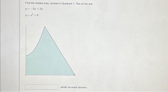 Solved Find the shaded area, located in Quadrant 1. The | Chegg.com