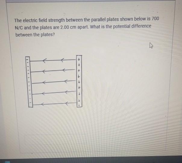 Solved The electric field strength between the parallel | Chegg.com