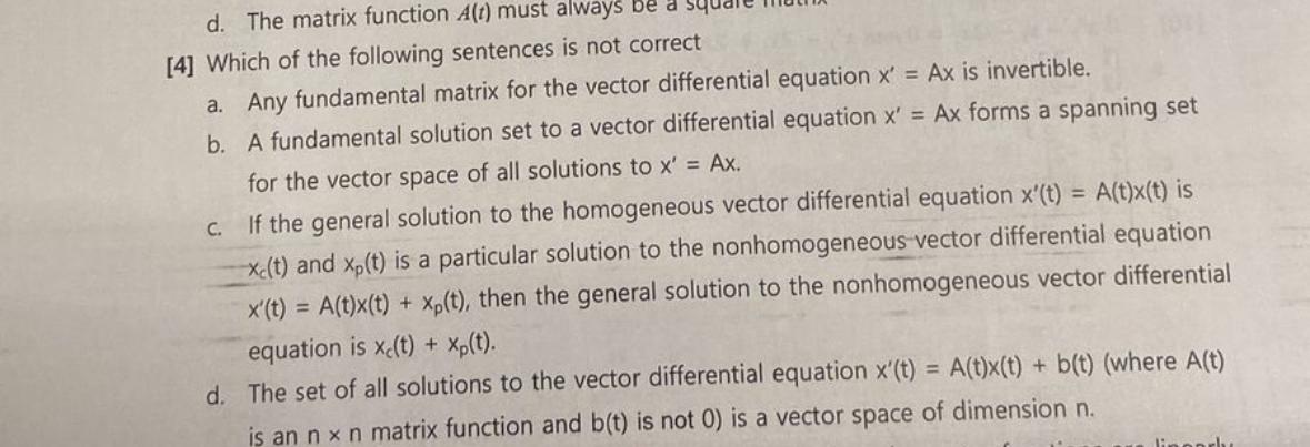Solved [4] ﻿Which of the following sentences is not | Chegg.com