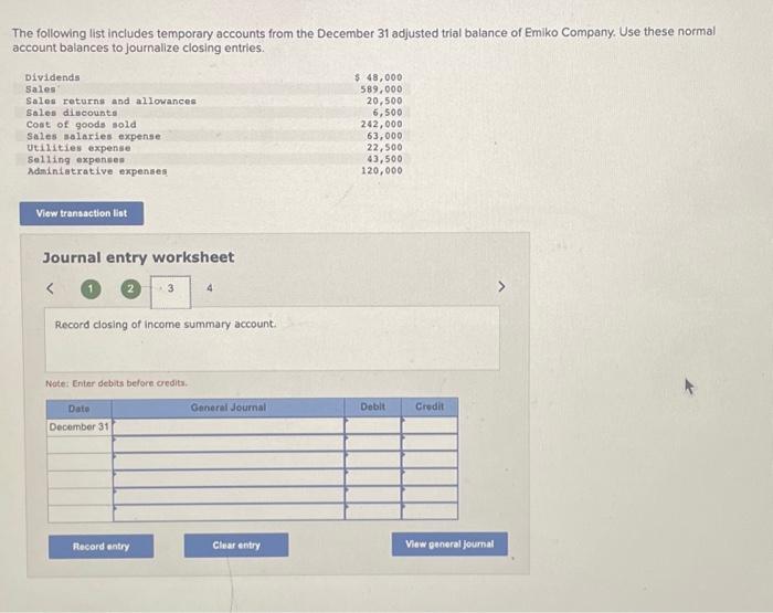Solved The following list includes temporary accounts from | Chegg.com