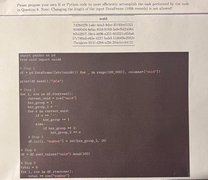 Please propose your own R or Python code to more | Chegg.com