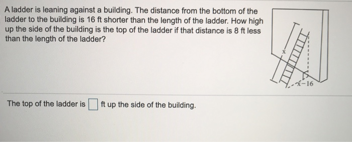 Solved A ladder is leaning against a building. The distance | Chegg.com