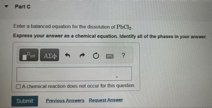 Solved Enter a balanced equation for the dissolution of | Chegg.com