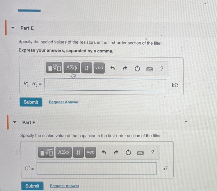 Solved MC) = 1 F in the prototype second-order section, what | Chegg.com