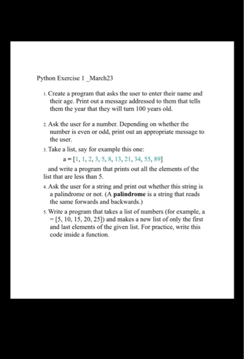 Solved Python Exercise 1 March23 1 Create A Program That 1793