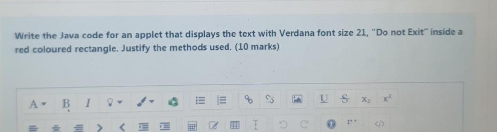 Solved Write the Java code for an applet that displays the | Chegg.com