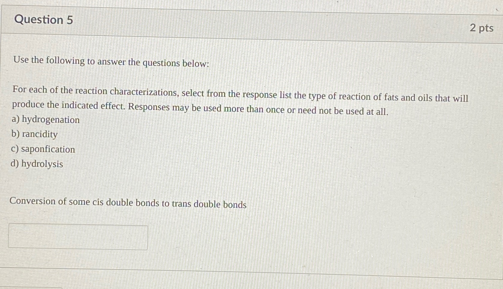 Solved Question 52 ﻿ptsUse the following to answer the | Chegg.com
