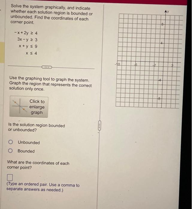 Solved Solve the system graphically, and indicate whether | Chegg.com